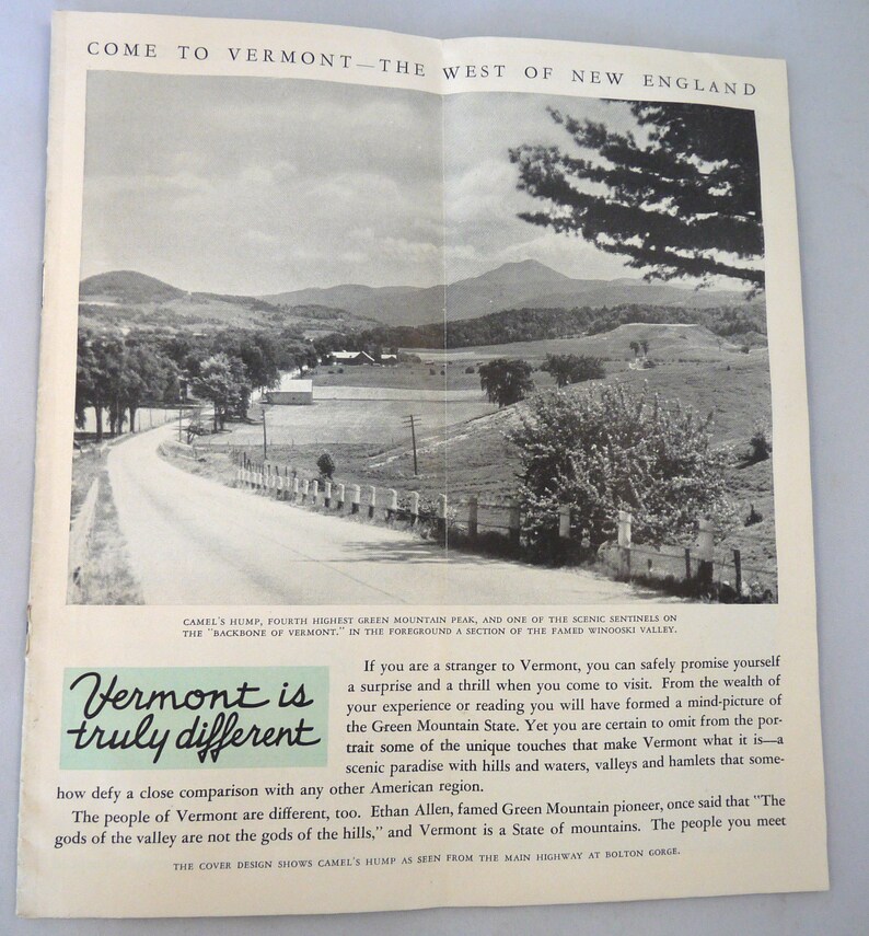 Vintage Unspoiled Vermont Travel Tourist View Booklet 1920s Antique ...