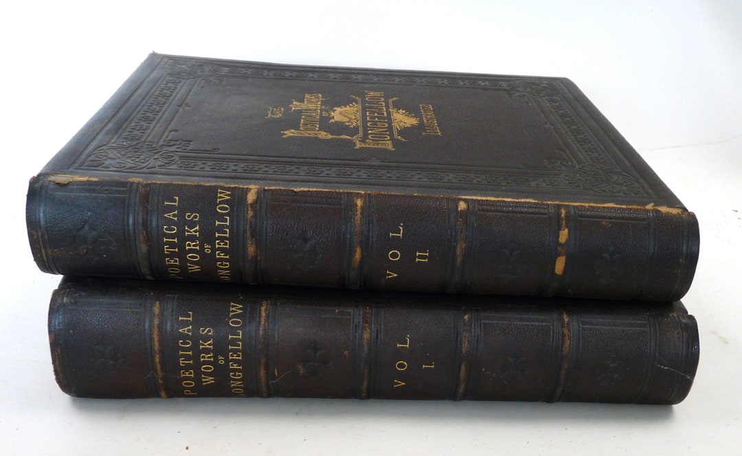 Poetical Works Longfellow Illustrated Vol I 1881 II 1882 Antique Books ...