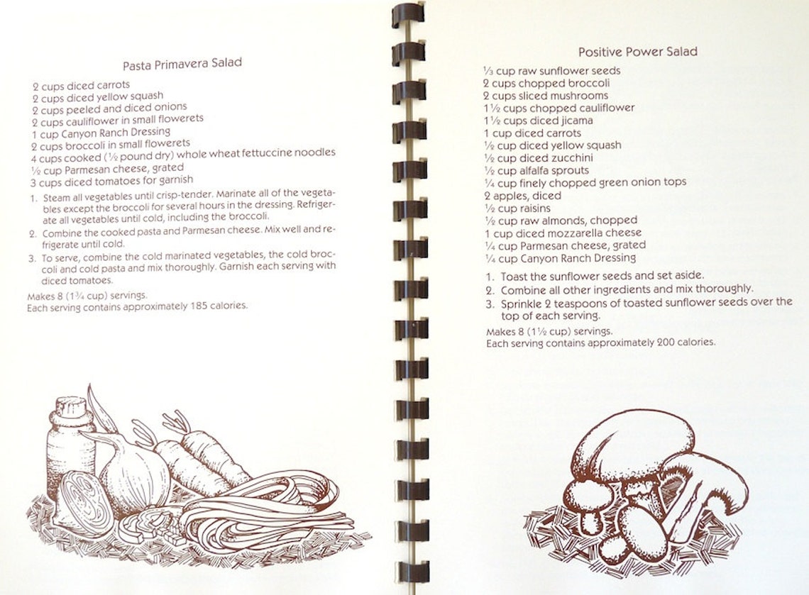 Canyon Ranch Menus Recipes Jones Vintage Cookbook Tucson Arizona Spa ...