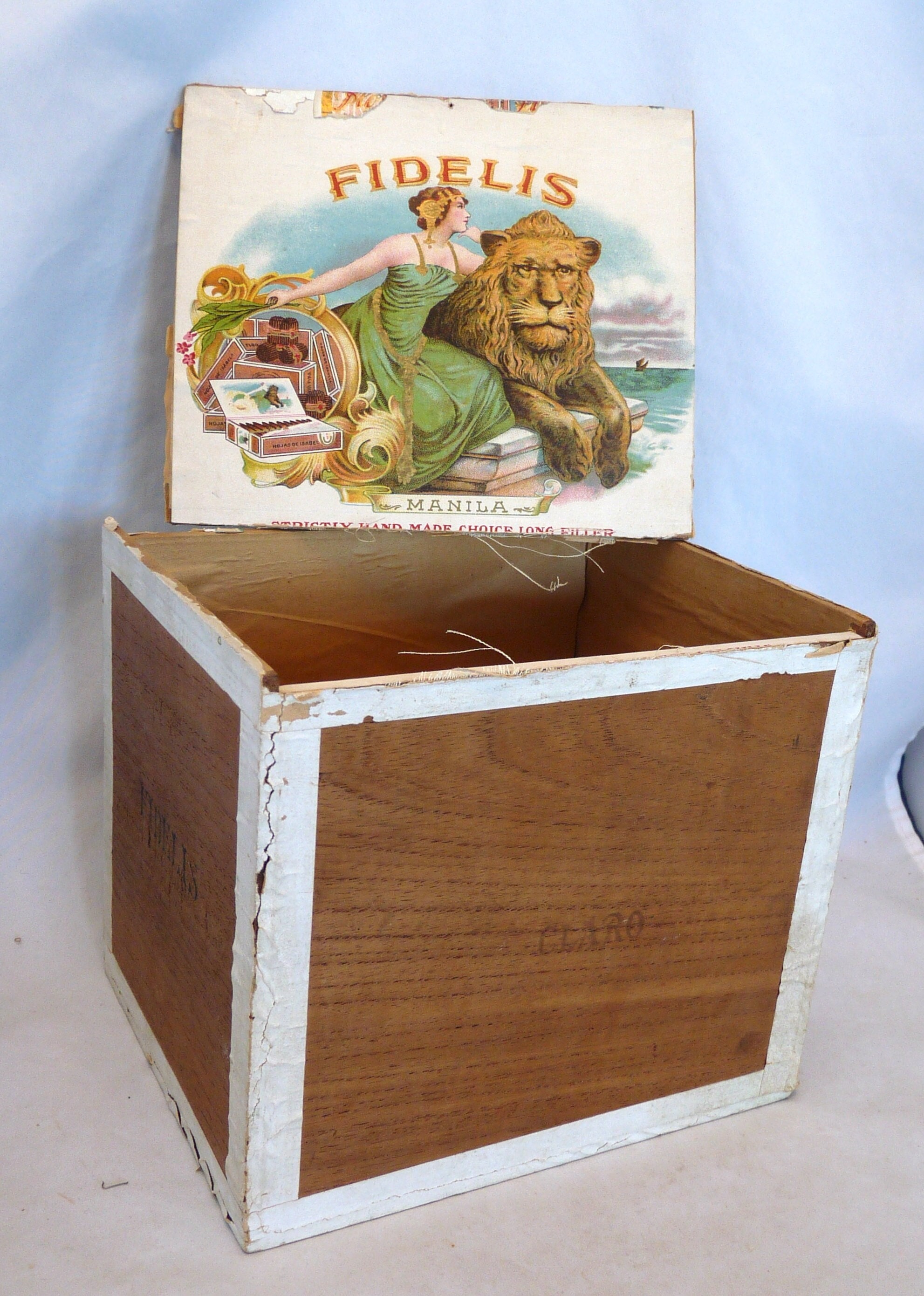 Antique Fidelis Wooden Cigar Box 1910 - Etsy