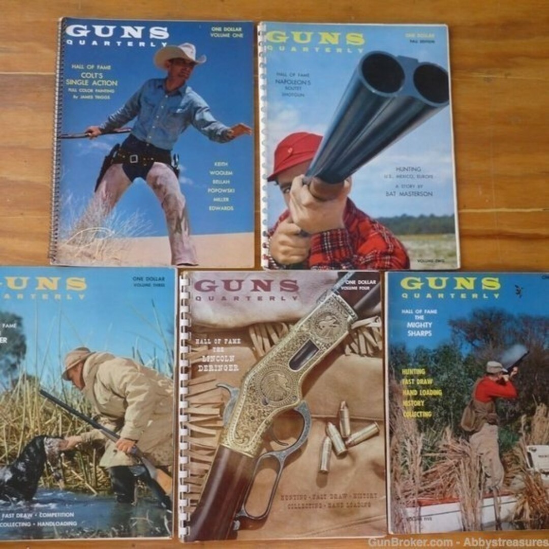 5 Guns Quarterly Magazines Vol 1 to 5 1960’s Back Issues Western Ammo ...