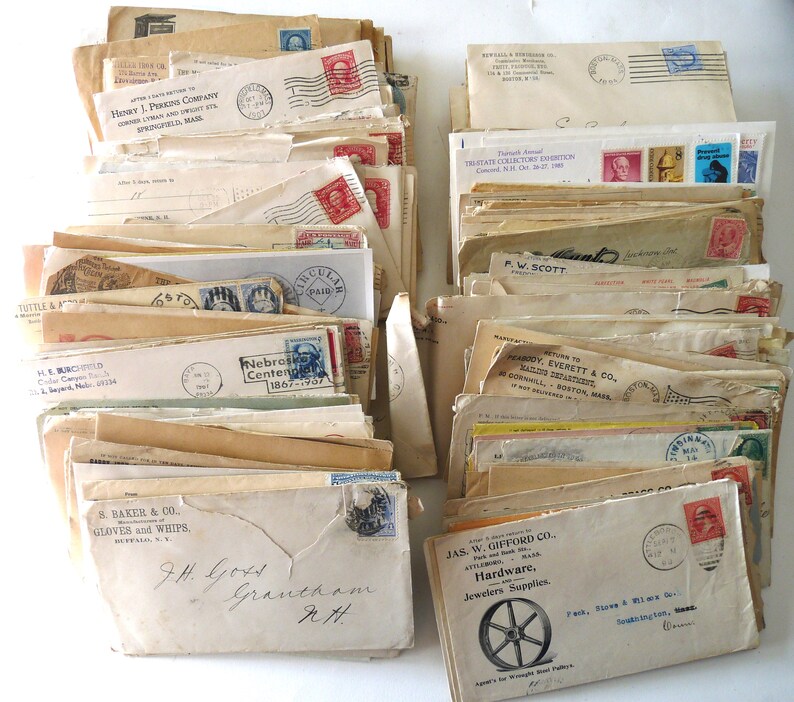 Lot 300 Antique Advertising Postal Covers Invoices Country Store ...