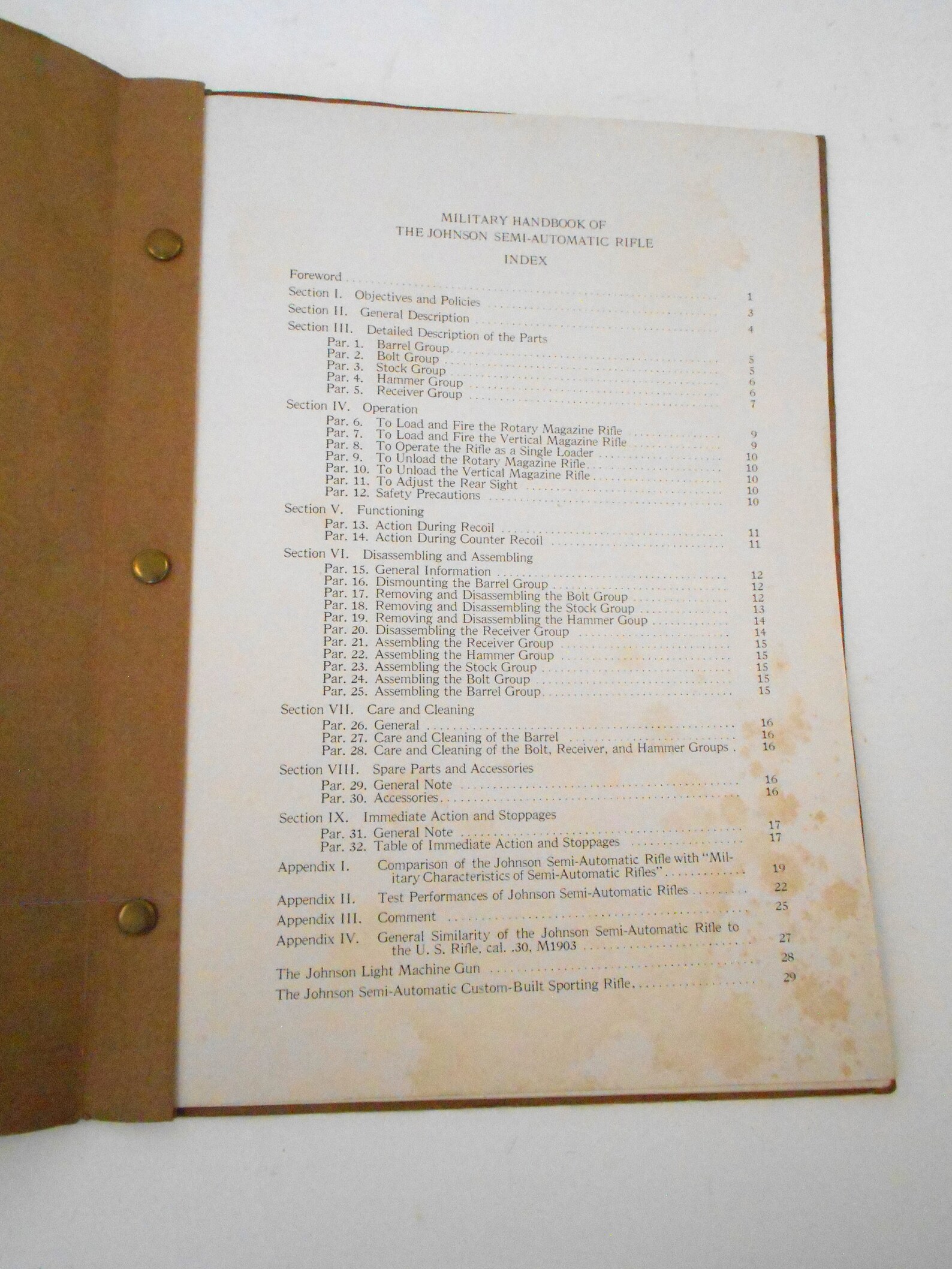 Military Handbook Johnson Semi-automic Rifle General Offices Boston Gun ...