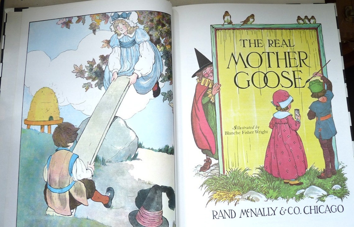 Real Mother Goose Classic Children’s Book Blanche Wright Illustrator ...