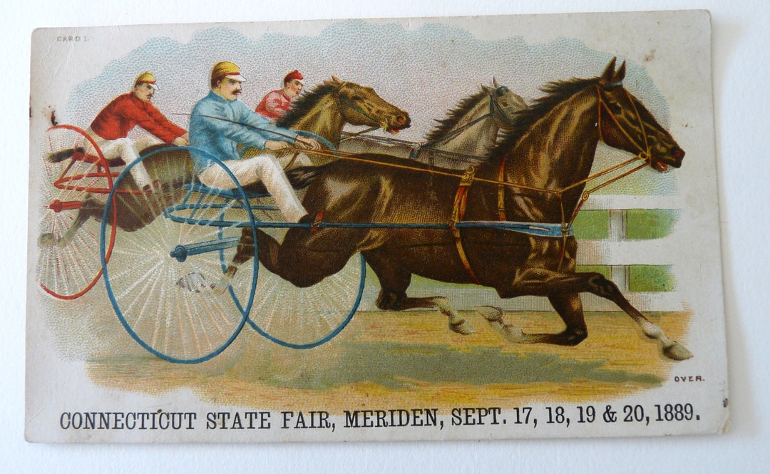 Connecticut State Fair Meriden 1889 Antique Victorian Trade Card Horse ...