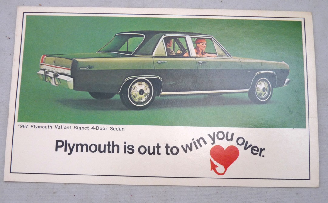 1967 Plymouth Valiant Signet Auto Advertising Postcard - Etsy
