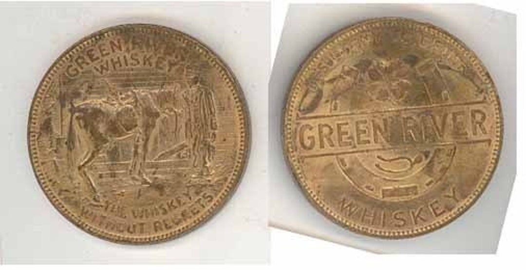 Green River Whiskey Token Advertising Victorian Black American Vintage ...