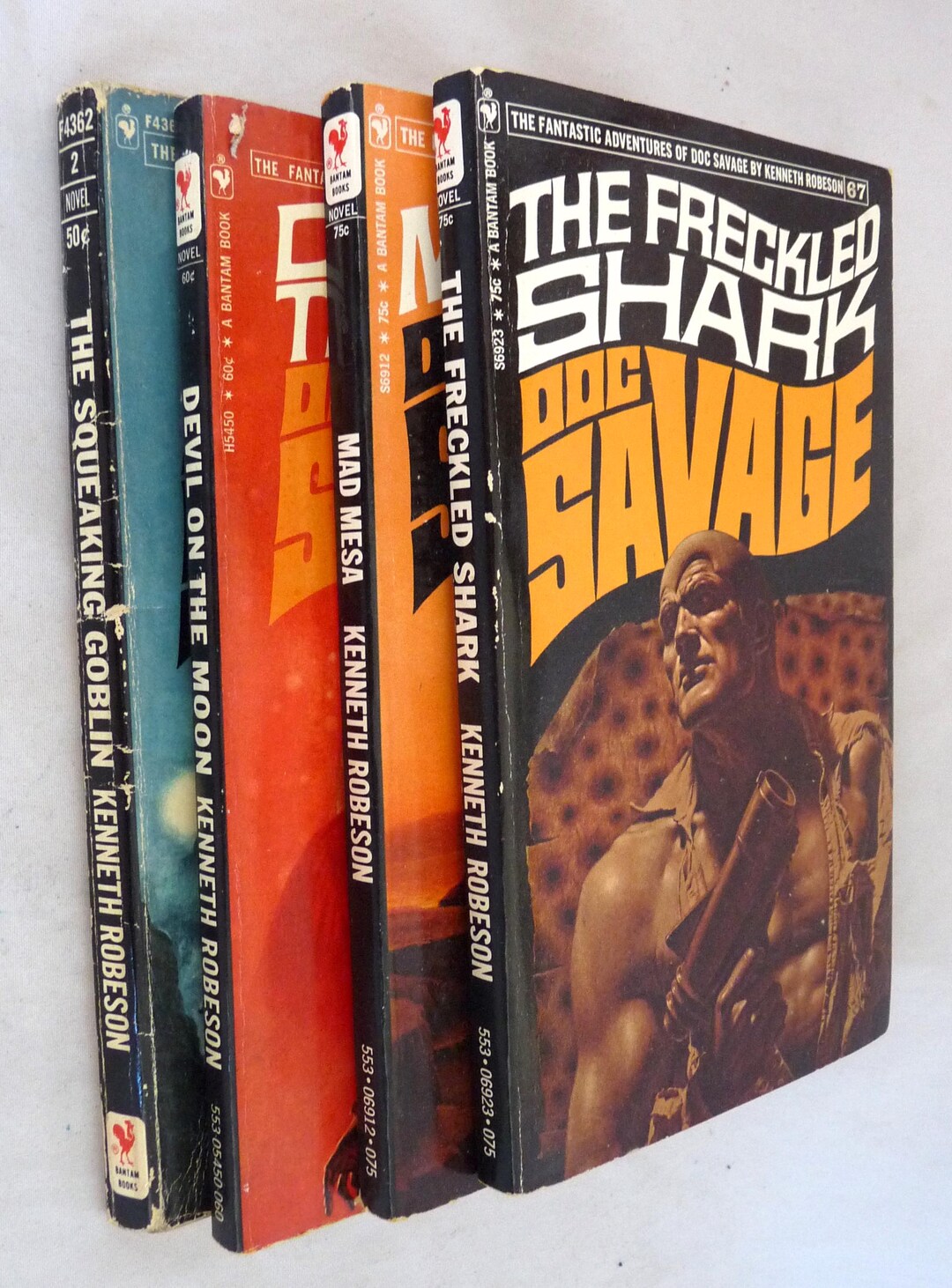 4 Vintage Doc Savage Pulp Hero Books Robeson Squeaking Goblin Devil ...