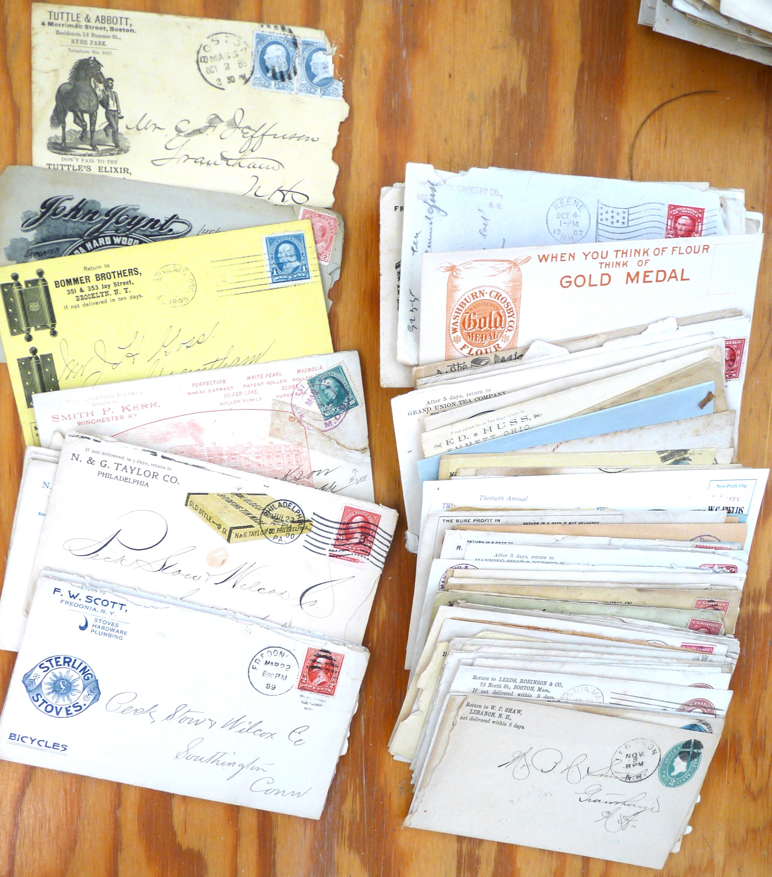 Lot 300 Antique Advertising Postal Covers Invoices Country Store ...