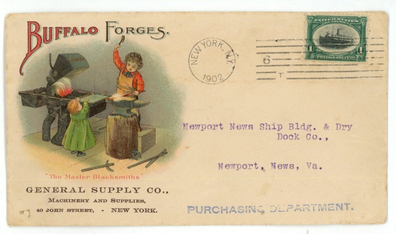 Buffalo Forges Vintage Advertising Postal Cover General Supply - Etsy
