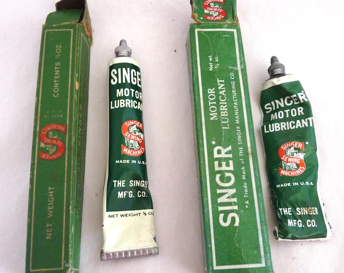 2 Vintage Singer Sewing Machine Grease Boxes Tubes Advertising - Etsy