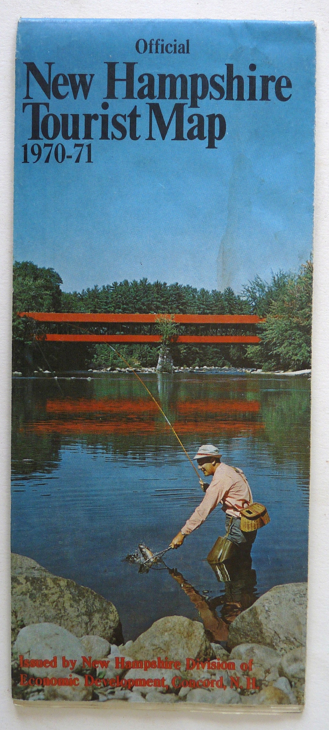 1970 71 New Hampshire Tourist Map Vintage Travel Collectible Ephemera ...