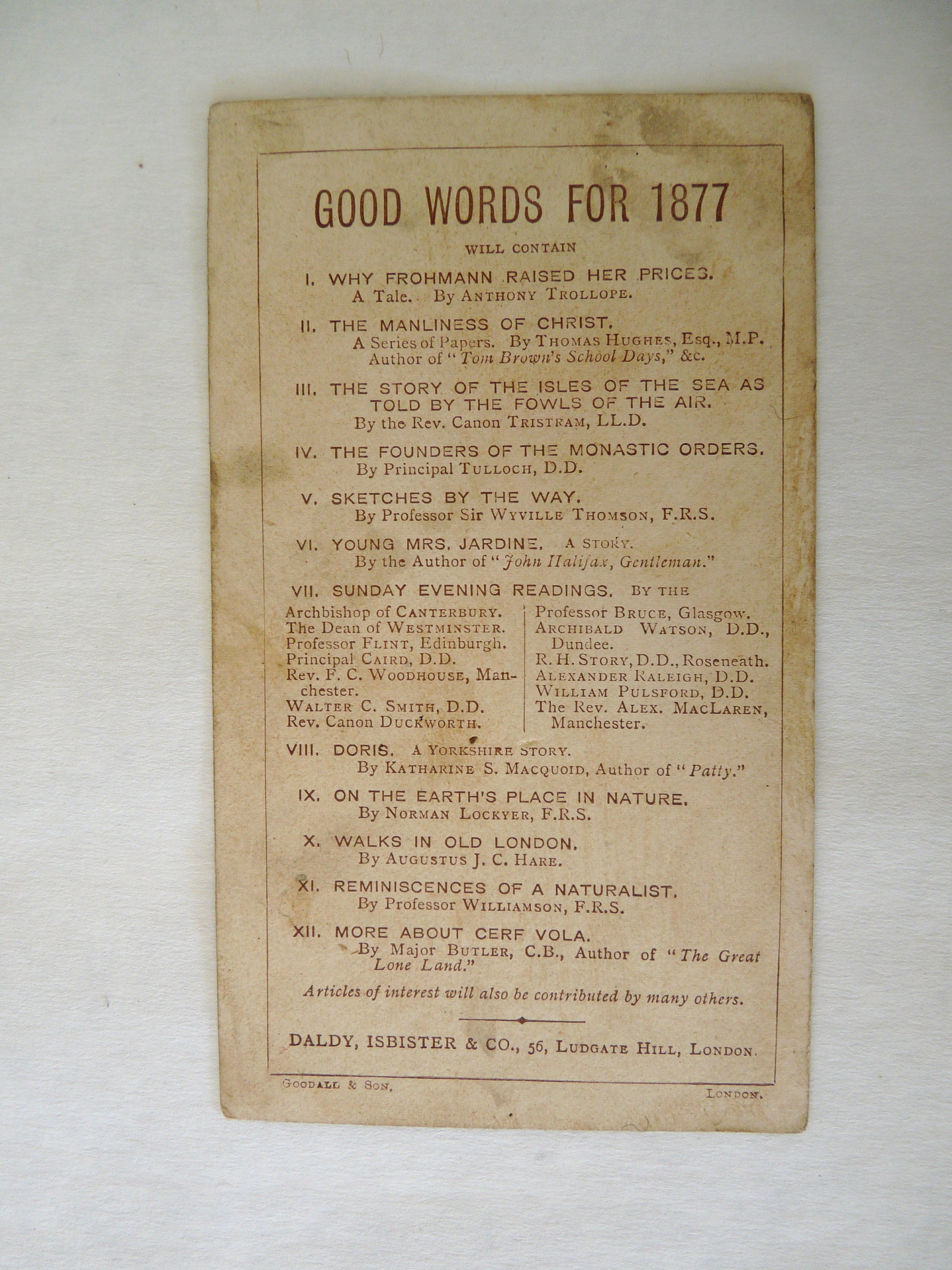 Antique Advertising Victorian Trade Card Good Words 1877 Macleod Roses ...