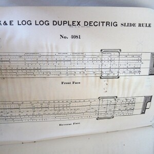 Log Log Diplex Decitrig Slide Rule No 4081 Manual Kells Kern Brand Book ...