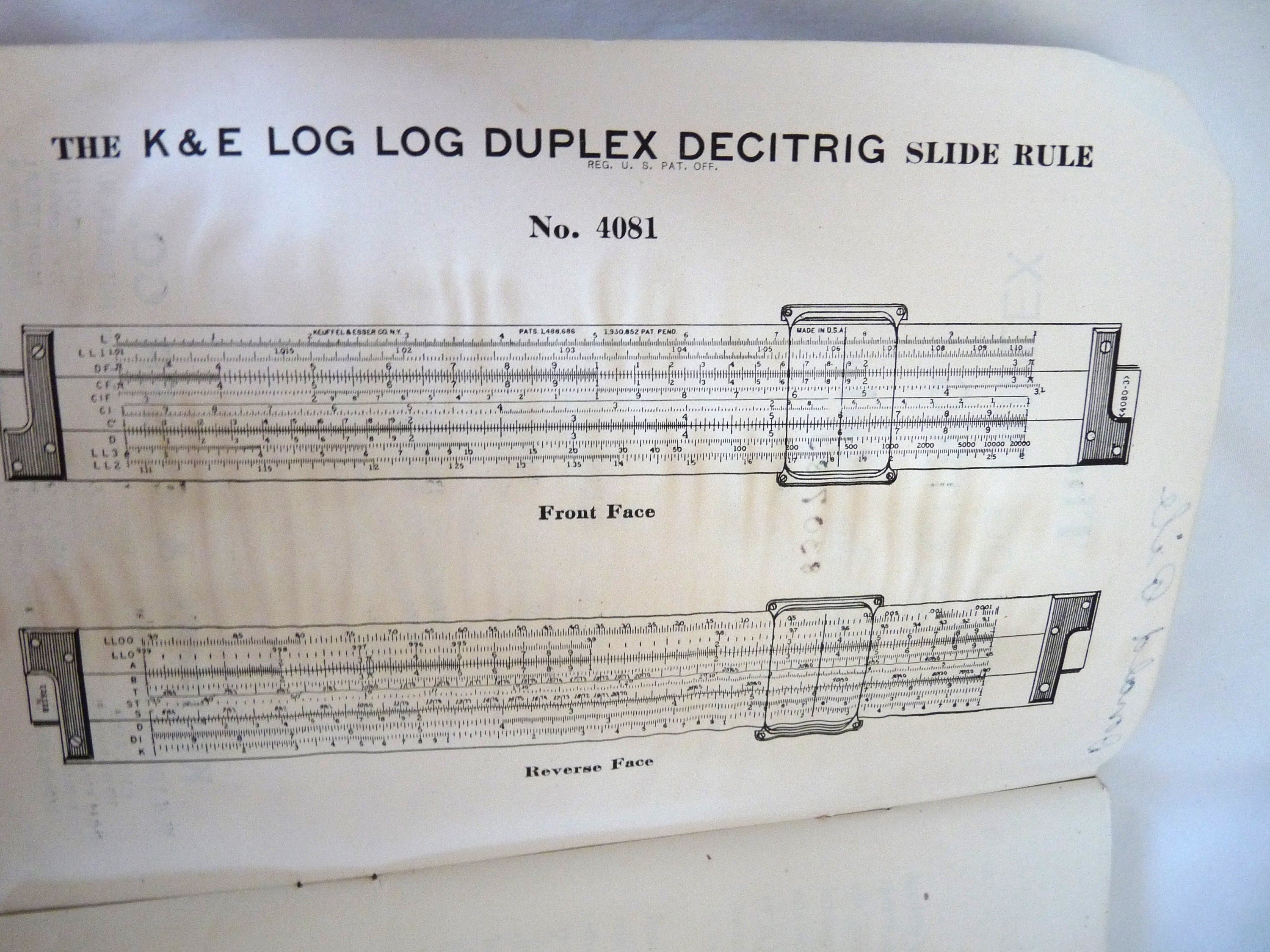 Log Log Diplex Decitrig Slide Rule No 4081 Manual Kells Kern - Etsy
