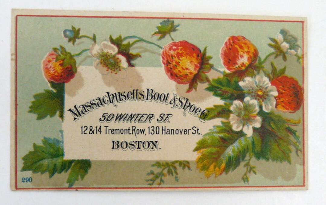 Massachusetts Boot Shoe Boston Victorian Advertising Trade Card ...