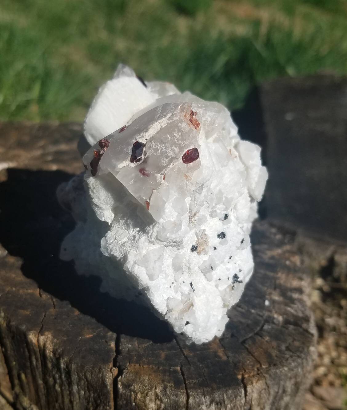 Quartz Cluster with Garnet Inclusions | Etsy
