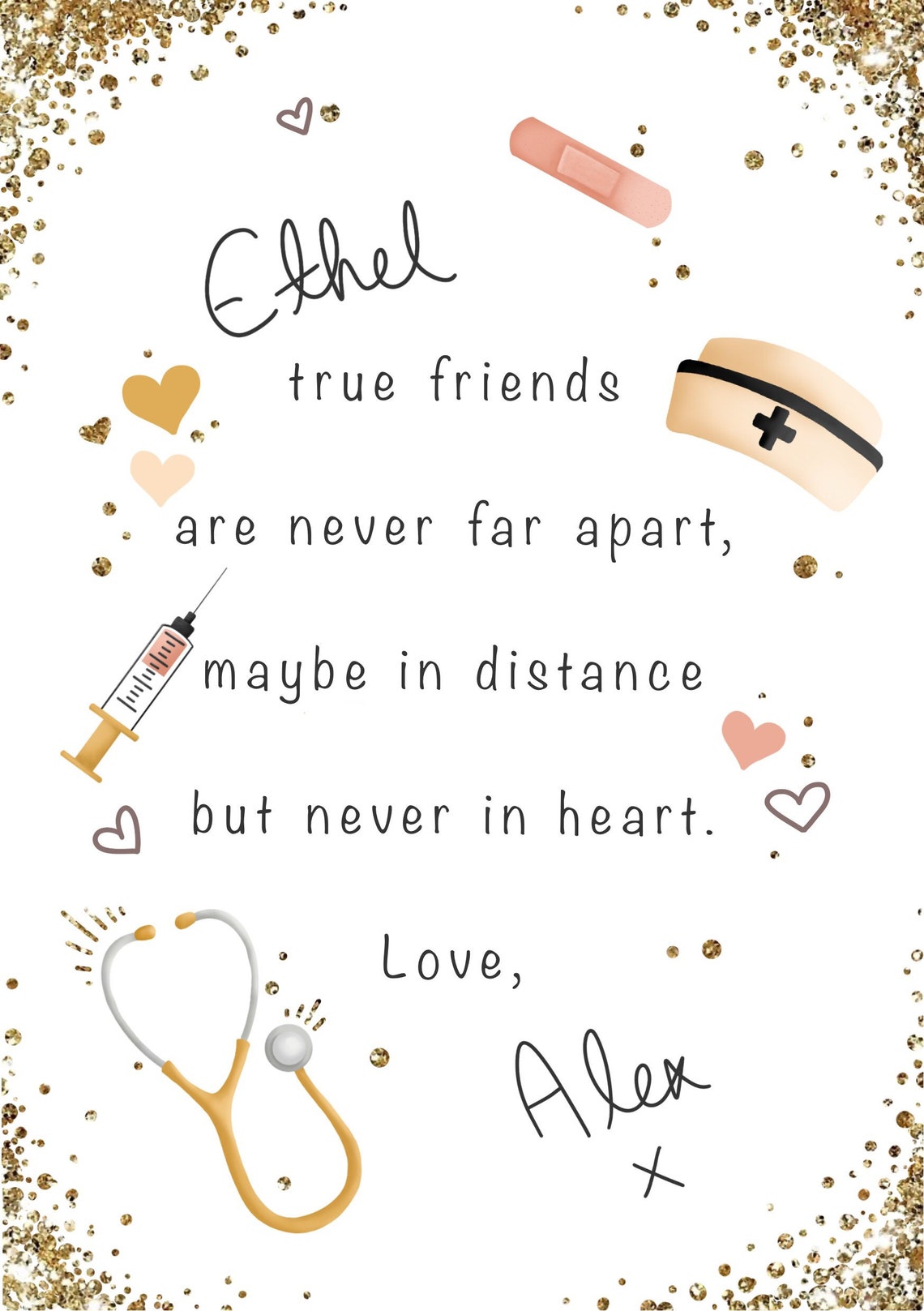 Personalised Nurse Friendship Quote Print - Etsy