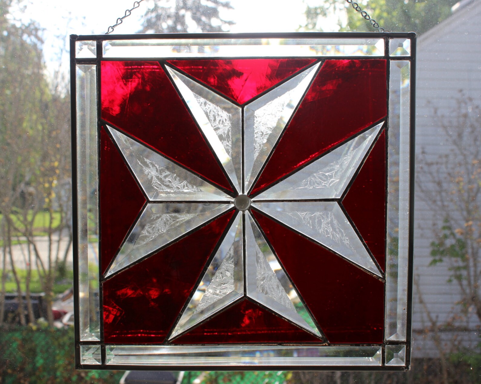 Beveled Maltese Cross Square Panel - Etsy