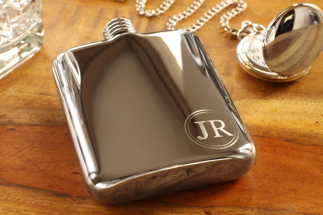 Engraved Silver Flask: Personalized Stainless Steel Pewter Hip Flask - Etsy