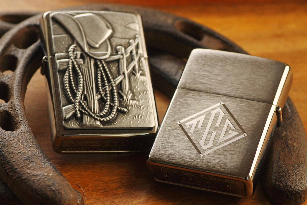 Cowboy Zippo Lighter – Custom Monogram Engraved Western Lighter - Etsy