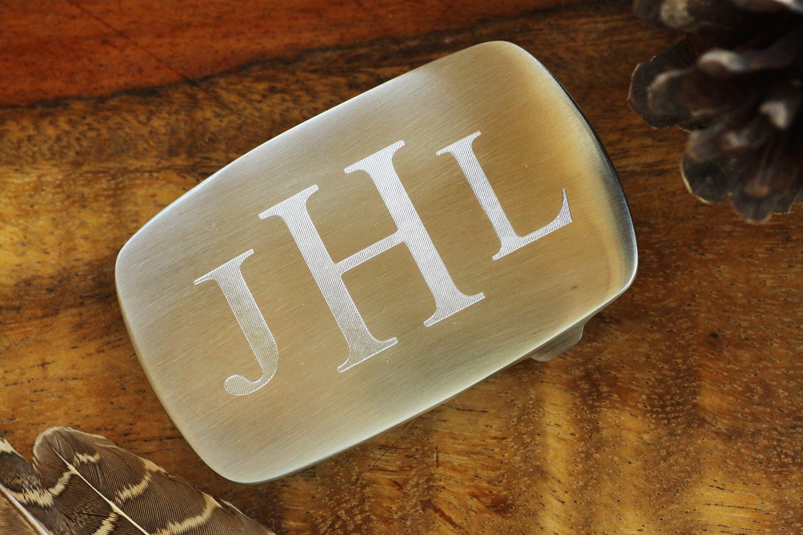 Engraved Solid Steel Belt Buckle Personalized Satin Silver | Etsy