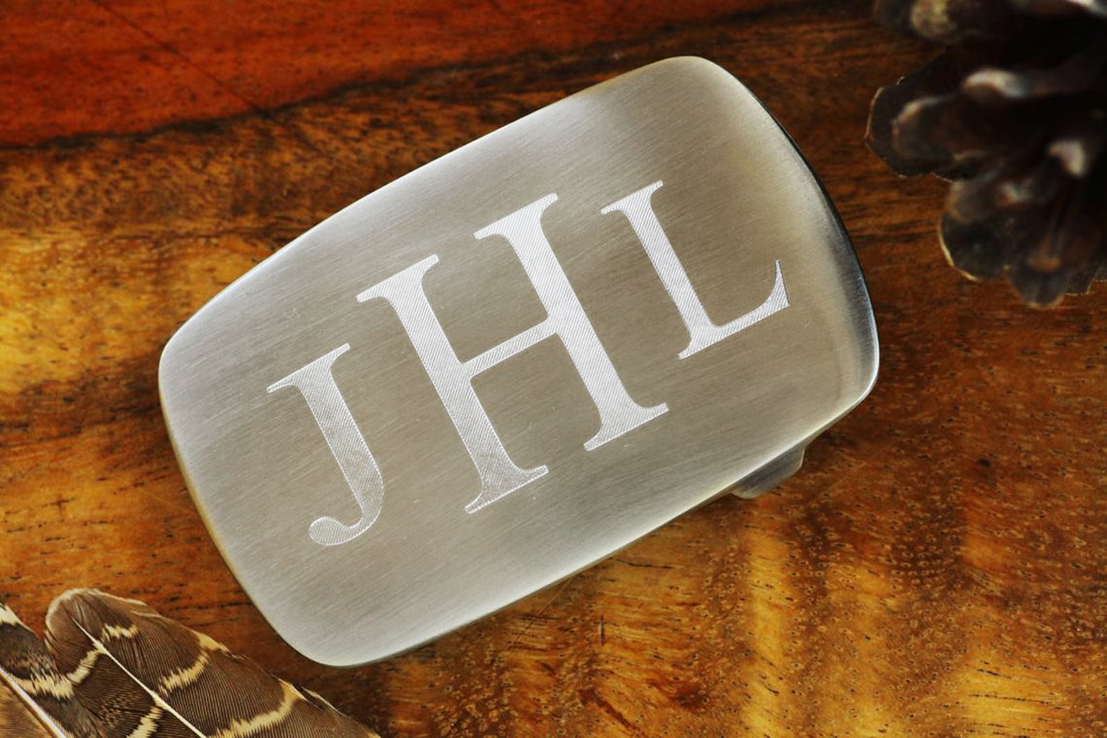 Engraved Solid Steel Belt Buckle Personalized Satin Silver - Etsy