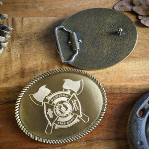 Personalized Golden Fire Department Belt Buckle: Custom Ranch Logo - Etsy