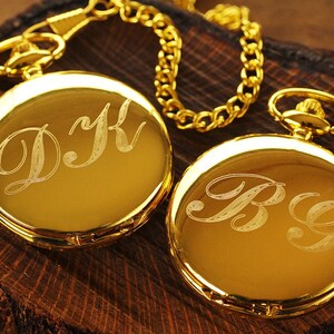 Engraved Gold Mechanical Pocket Watch, Personalized Anniversary Gift - Etsy