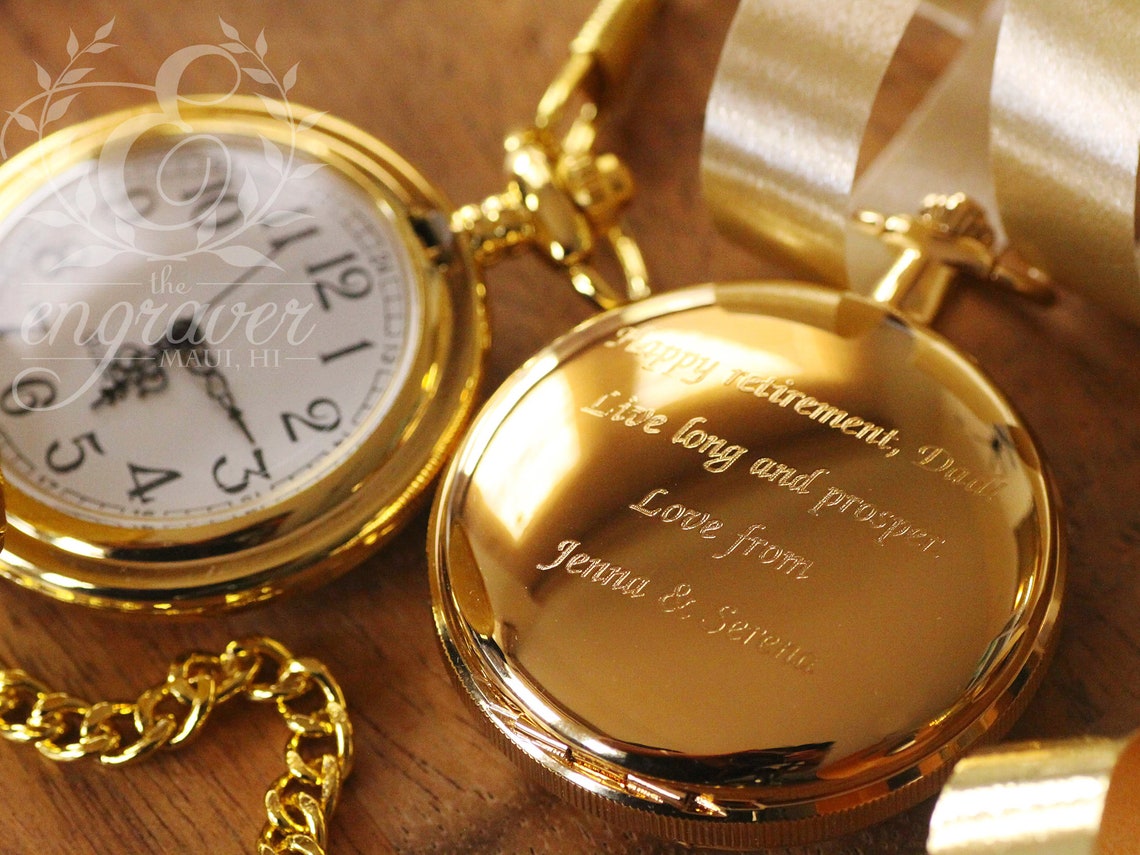 Engraved Pocket Watch Gold Personalized Groomsmen Gifts - Etsy