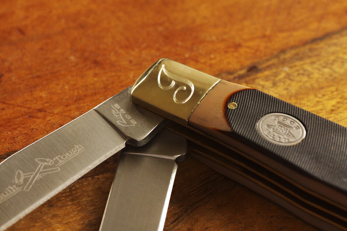 Double Blade Pocket Knife Inlaid Turquoise Colored Folding - Etsy