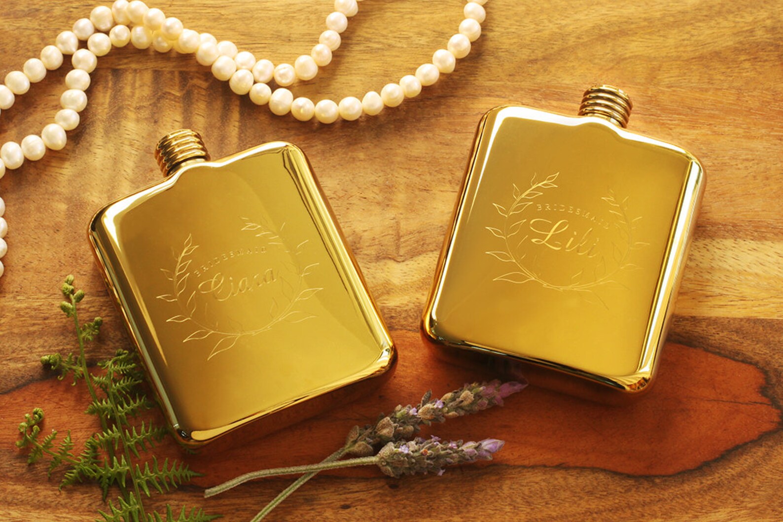 Bridesmaid Flask Engraved Gold Flask Personalized - Etsy