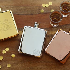 Rose Gold Personalized Flask With Funnel and Gift Box, Funnel Included ...