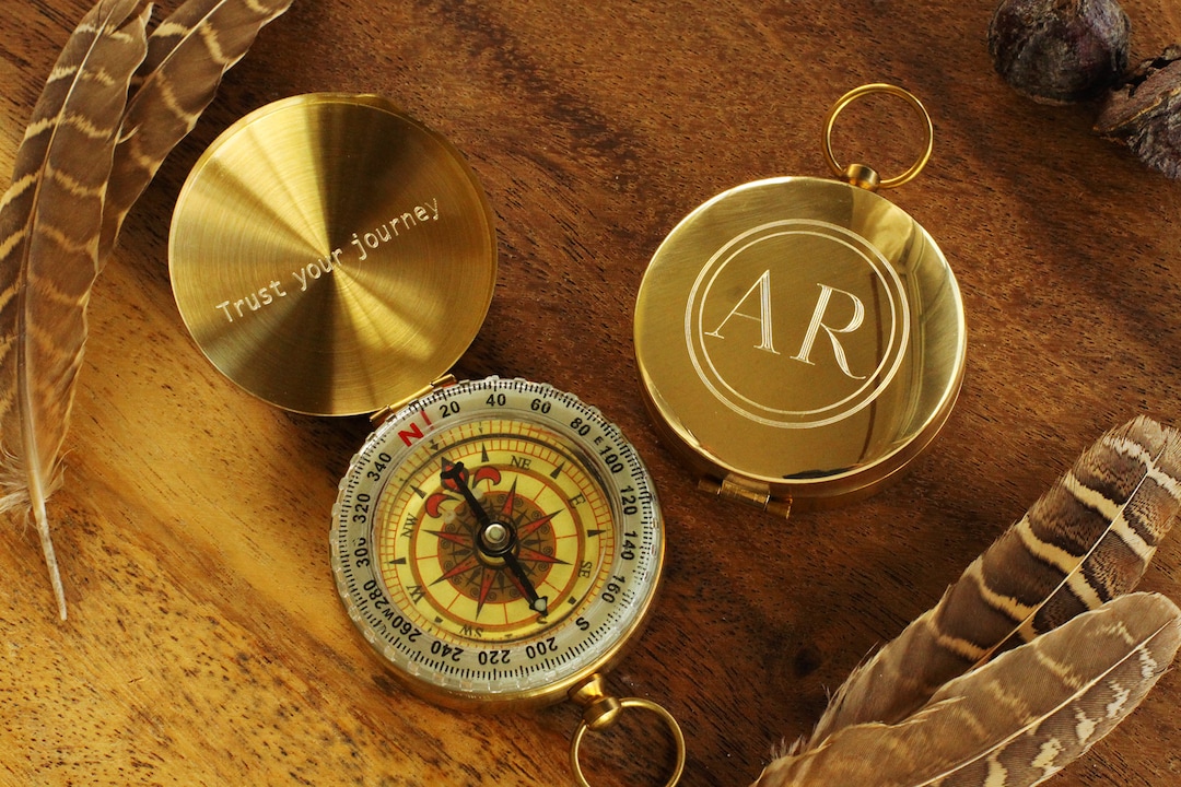 Engraved Gold Compass: Personalized Groomsman Gift - Etsy