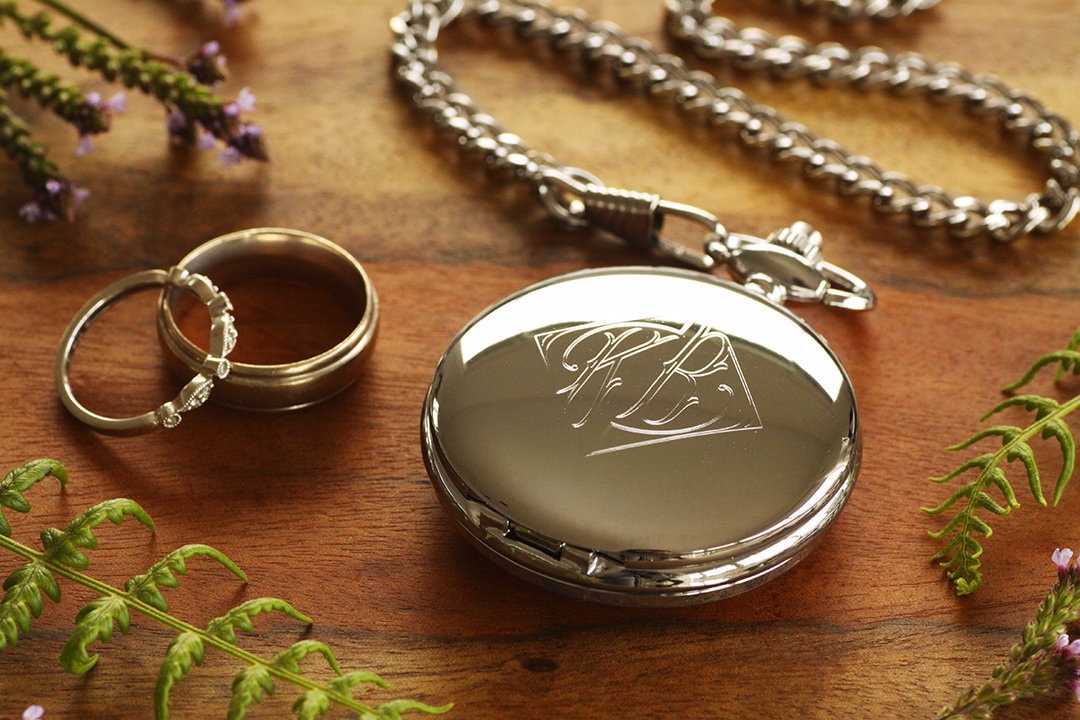 Personalized Ring Bearer Pocket Watch: Engraved Silver Chrome Gift - Etsy