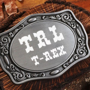 Engraved Western Belt Buckle: Custom Name Antique Silver Finish - Etsy