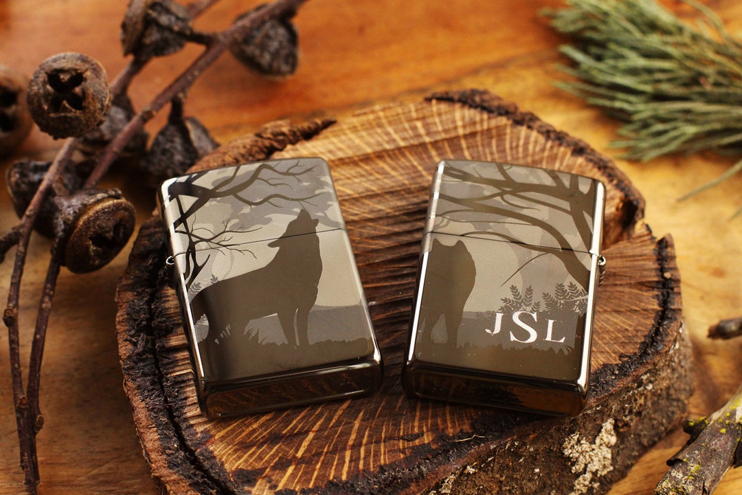 Wolves Official Zippo© Lighter, Engraved Wolf Lighter, Groomsman ...