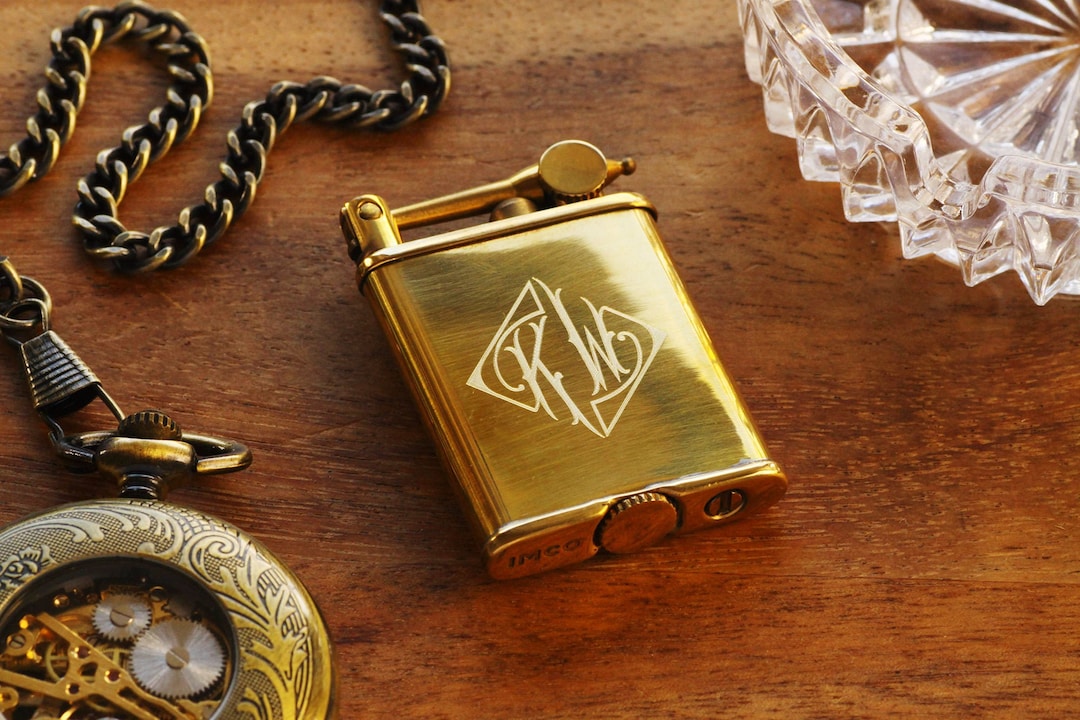 Engraved Brass Slim Lighter, Small Vintage Style Custom Lighter ...