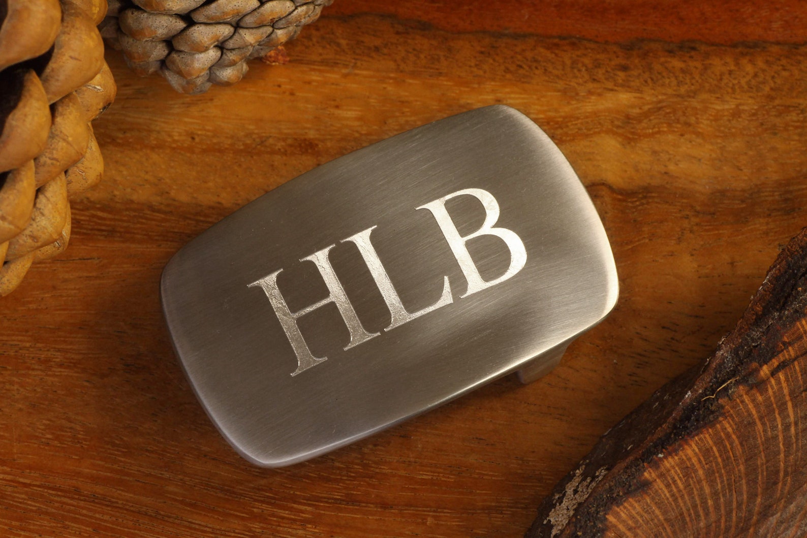 Engraved Solid Steel Belt Buckle Personalized Satin Silver | Etsy