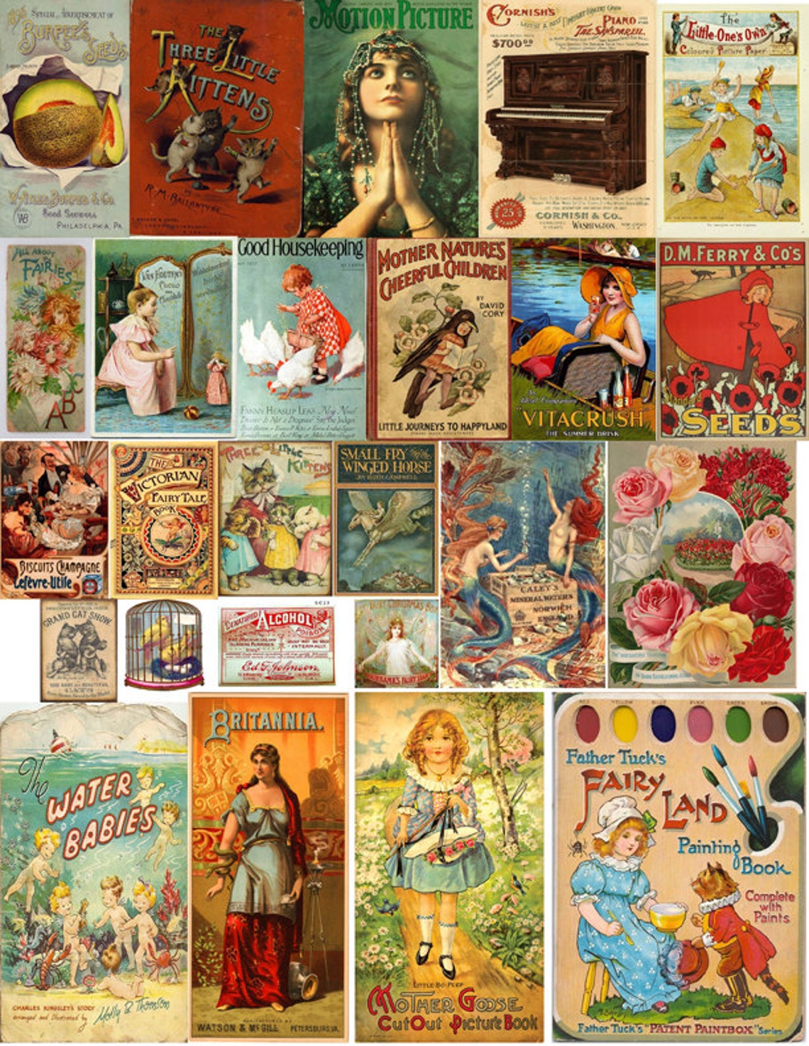 2 Full Sheets Vintage Victorian Advert Poster Collection - Ephemera ...
