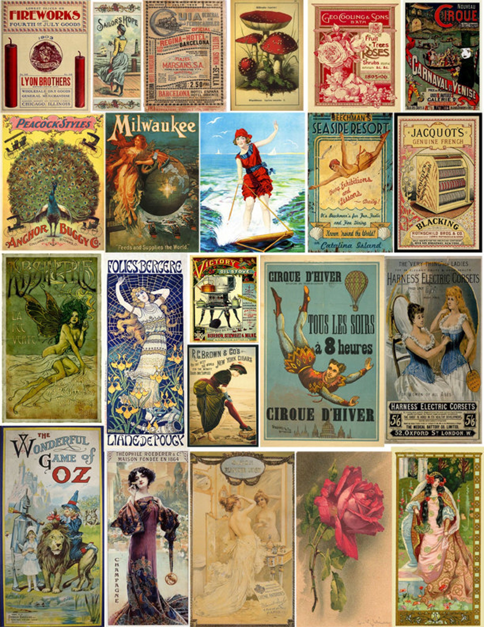 2 Full Sheets Vintage Victorian Advert Poster Collection - Ephemera ...