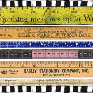Digital Ephemera Collage Clipart: Vintage Wooden Rulers - Etsy