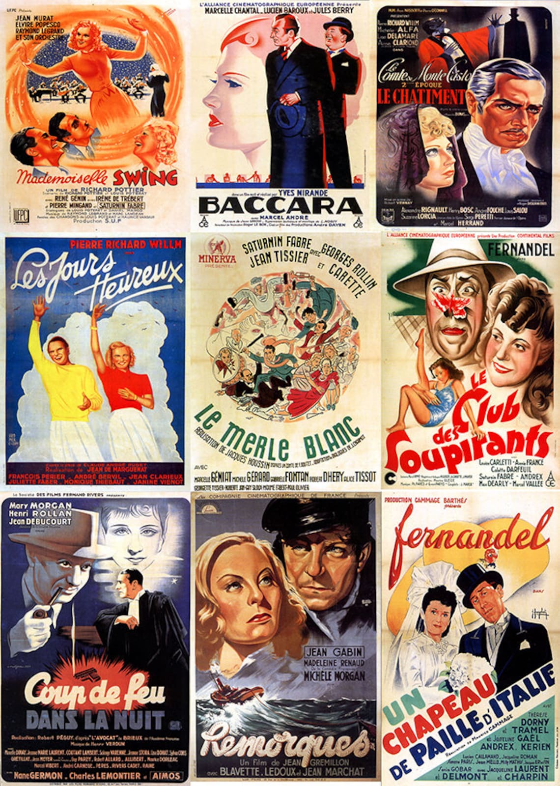 Vintage French Movie Cinema Posters Digital Printable Collage - Etsy ...