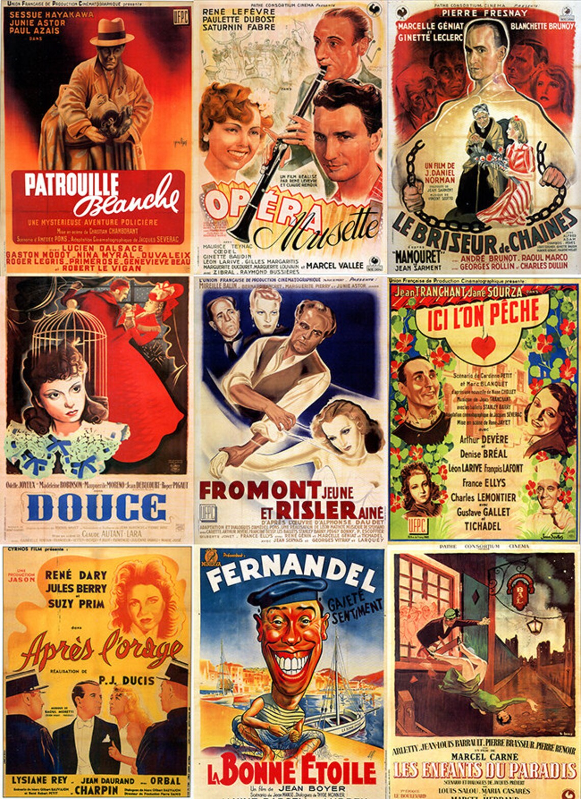 Vintage French Movie Cinema Posters- Digital Printable Collage Sheet ...