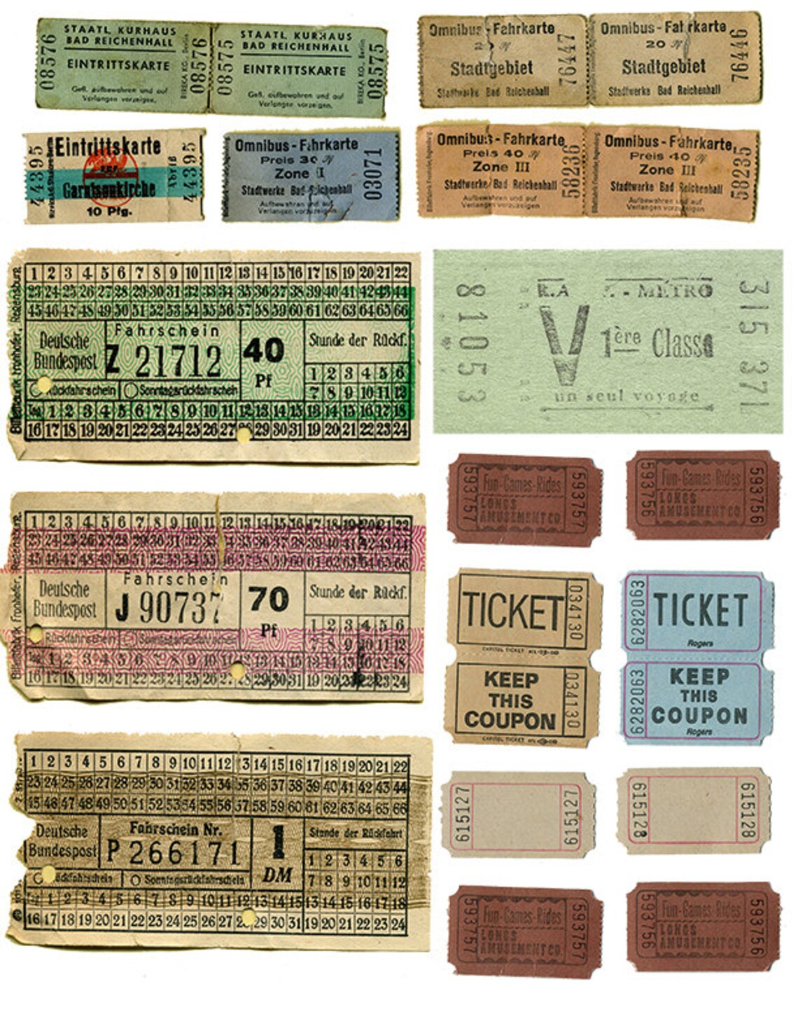 Old Vintage Tickets Ephemera Clip Art Digital Collage - Etsy