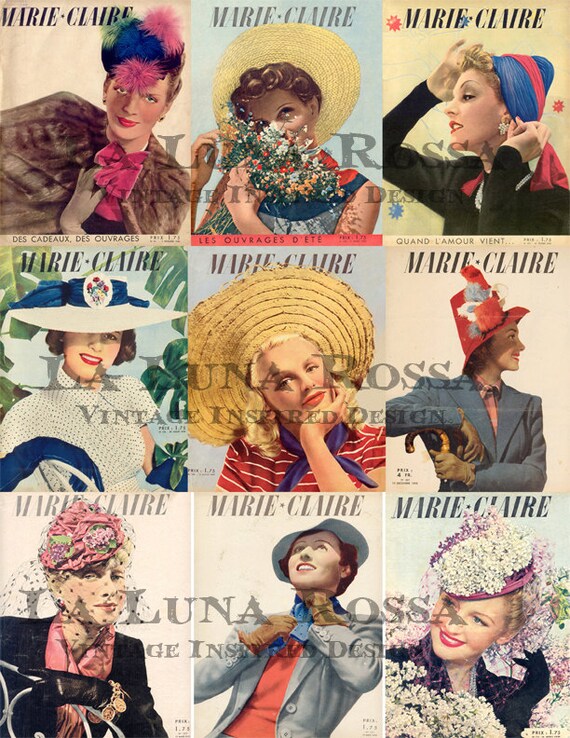 Vintage French Magazine Covers Vintage Fashion Digital | Etsy