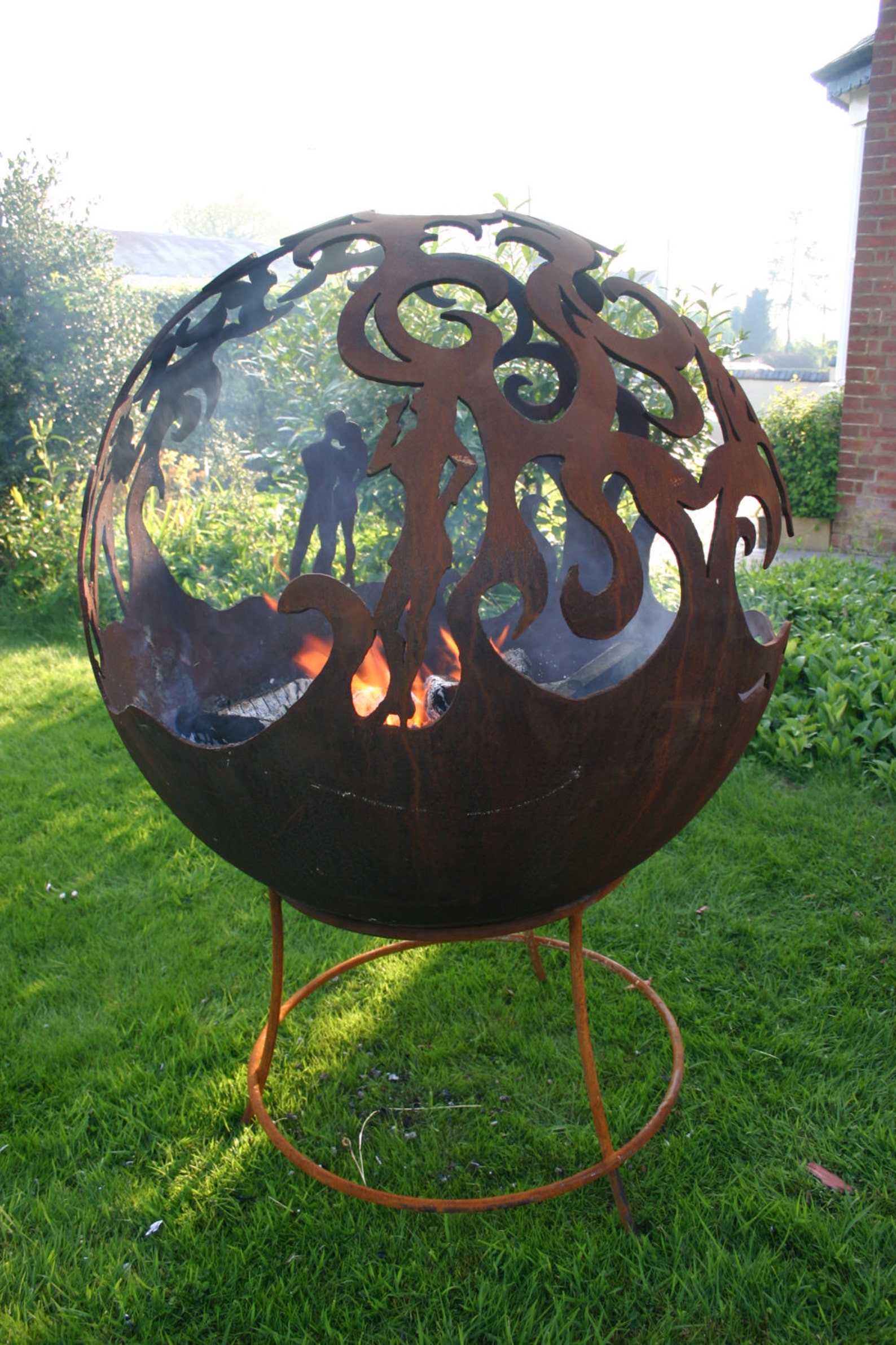 Fire Sphere 900mm Sculptural Fire Pit ''bond Girls'' by Craftsmen in ...
