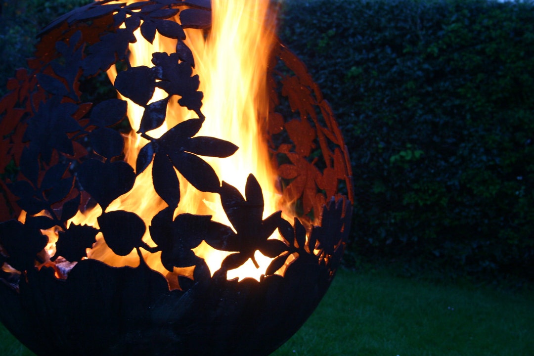 Fire Sphere 900mm Sculptural Fire Pit ''leaf'' - Etsy