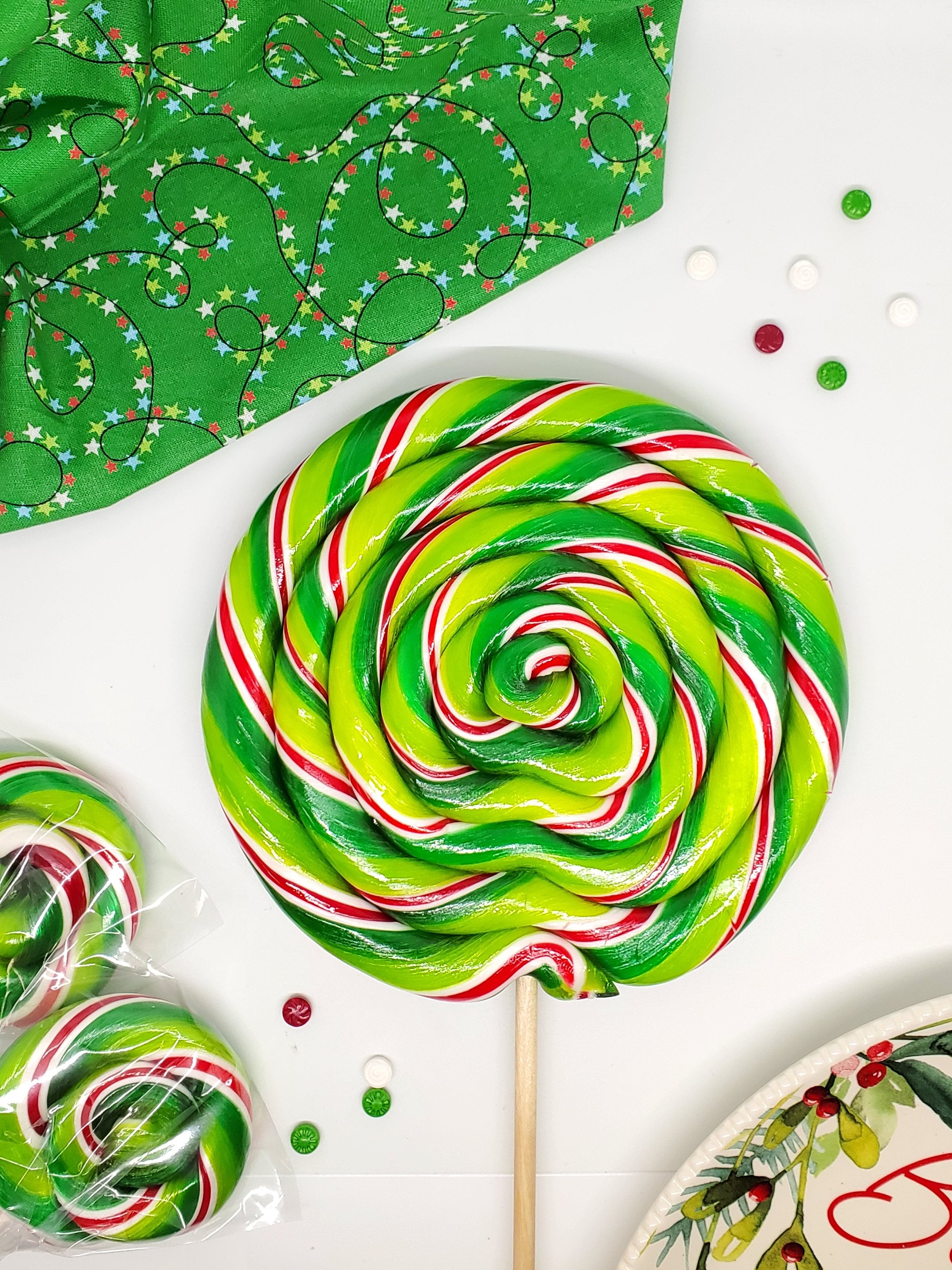Jumbo Christmas Swirl Lollipops, Handmade Twirly Lollies, Customizable ...