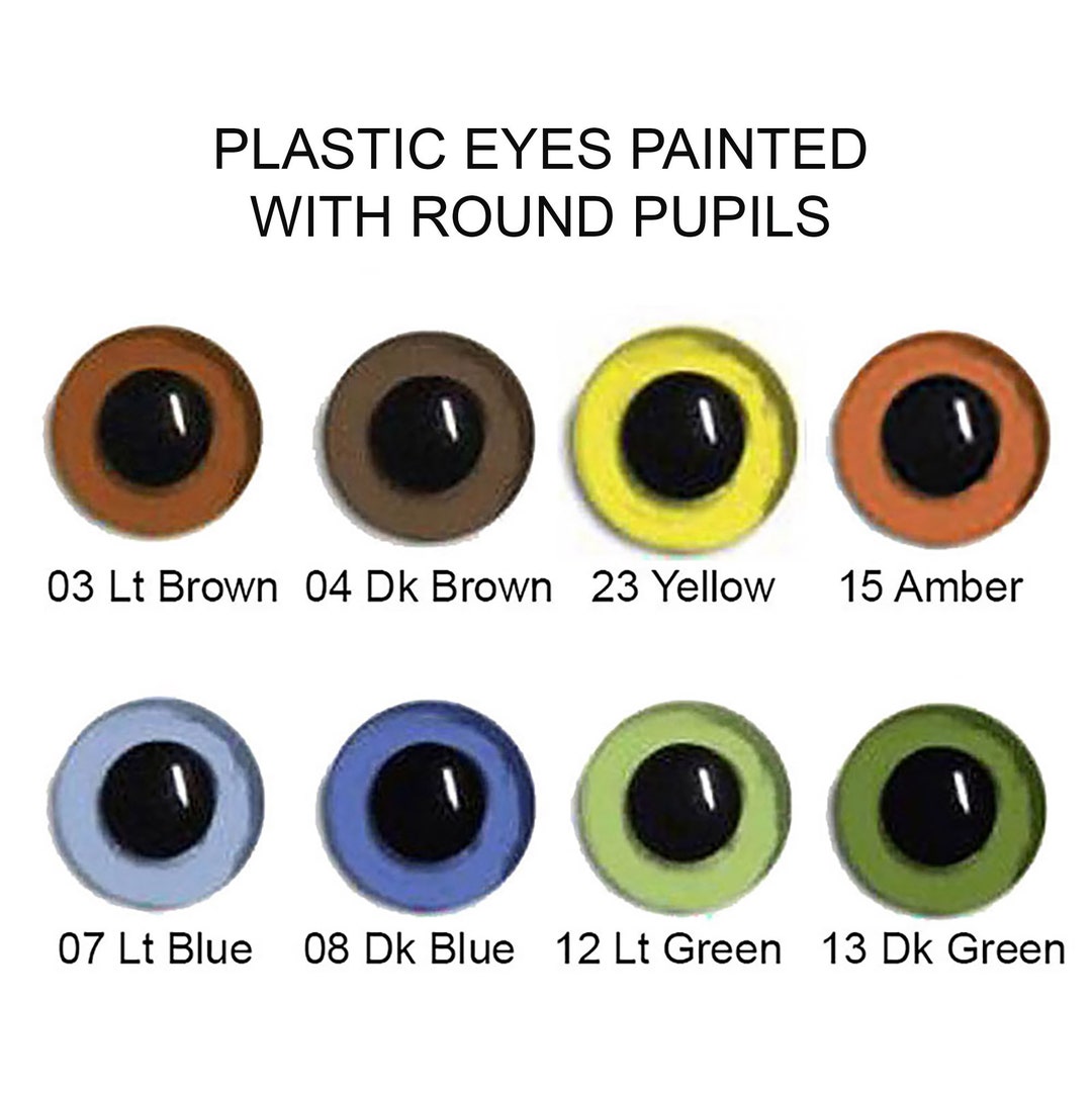 1 Pair 6mm Plastic Sew on Eyes Article LP1 Available in 8 Colours Round ...